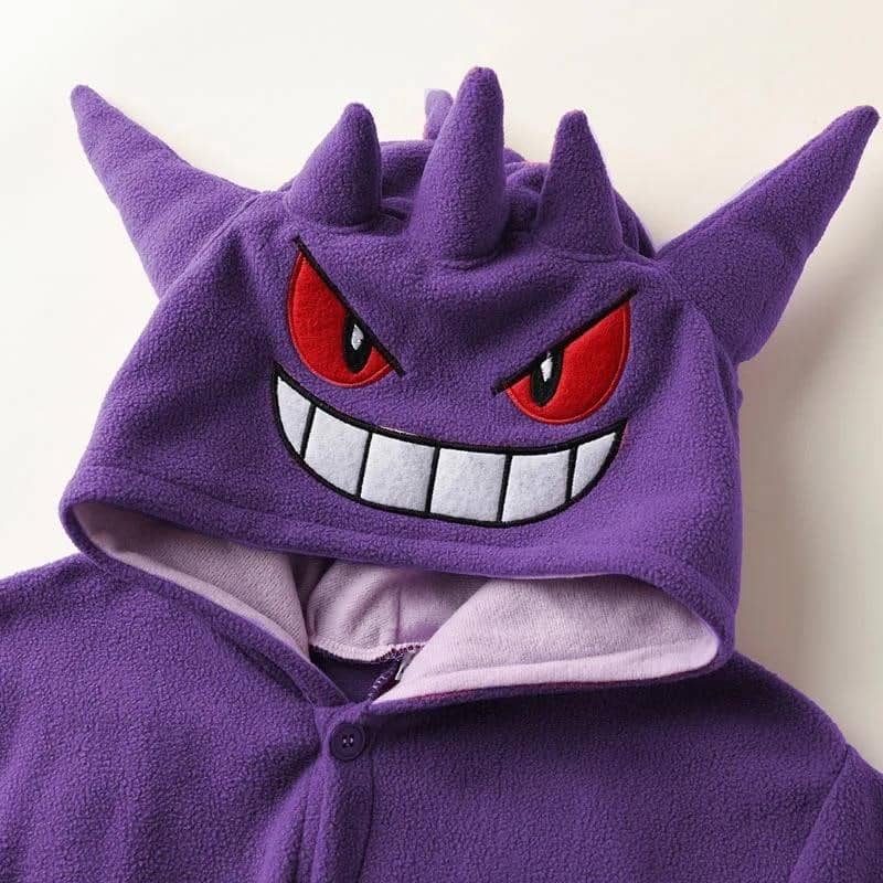 Pokemon Onesie за деца Gengar Cosplay Costume Хелоуин пижама Цяла ...