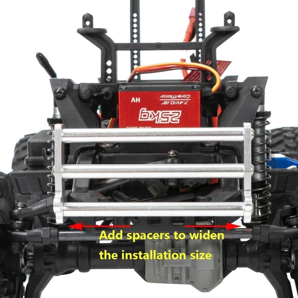 CNC алуминиева предна броня Bull Bars за 1/10 RC Crawler Chassis Gspeed ...