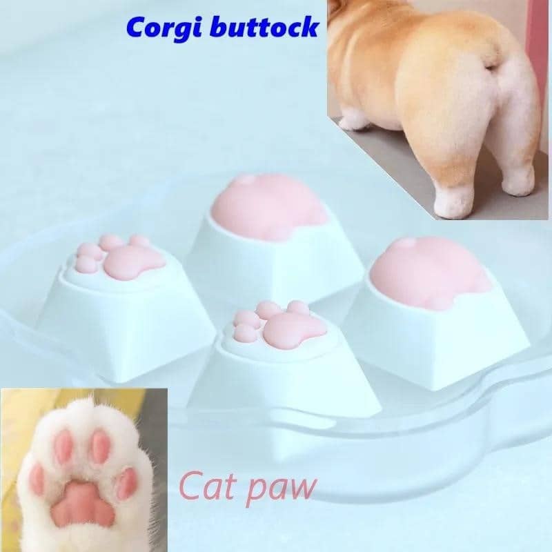 Cat Paws Corgi Buttock Keycap за механична клавиатура ABS Animal Keys ...