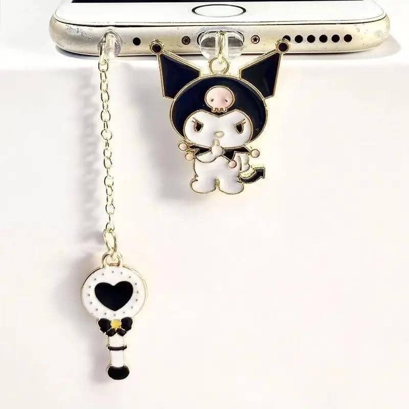 My Melody Phone Dust Plug Sanrio Kuromi Android Anti Dust Cap Pendant ...