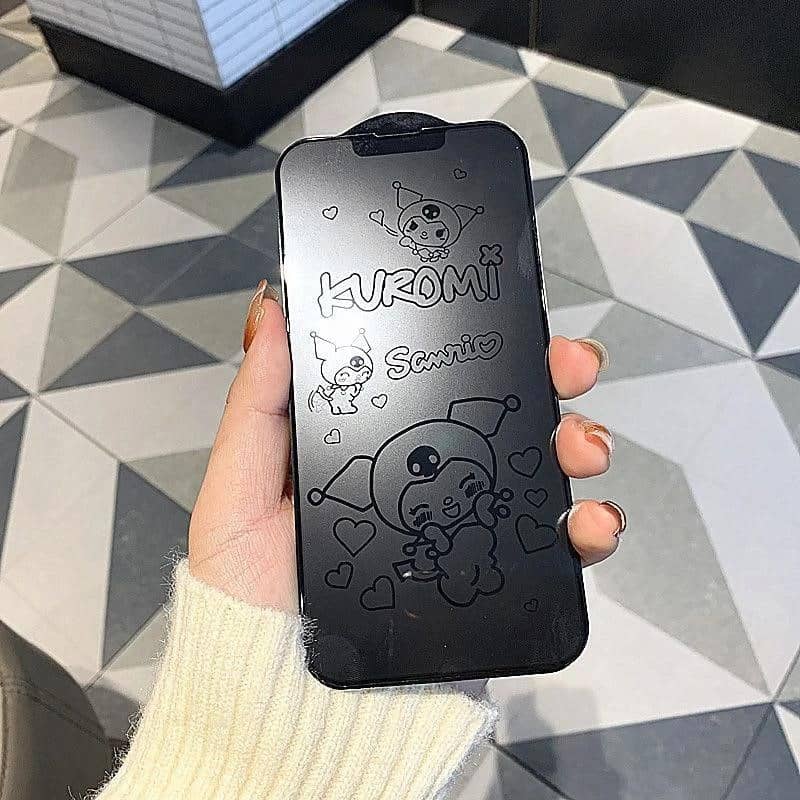 Sanrios Hello Kitty Kuromi Invisible Shadow Glass Screen Protector Case ...