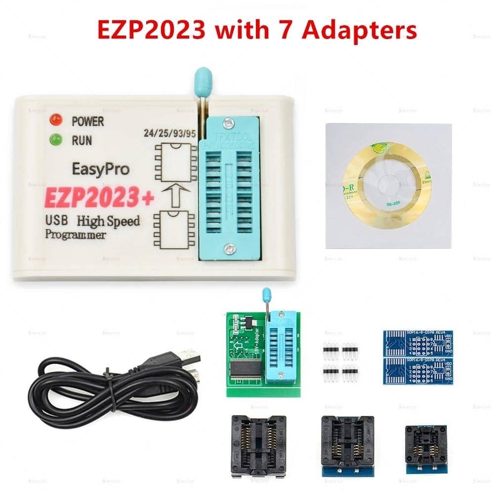 Оригинален EZP2023 USB SPI програматор Пълен комплект + поддръжка на 12 ...