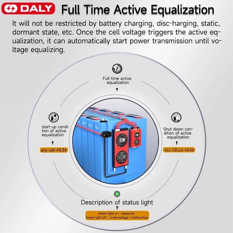 Daly BMS Active Balancer Smart Equalization 1A Lifepo4 Li-ion 18650 ...