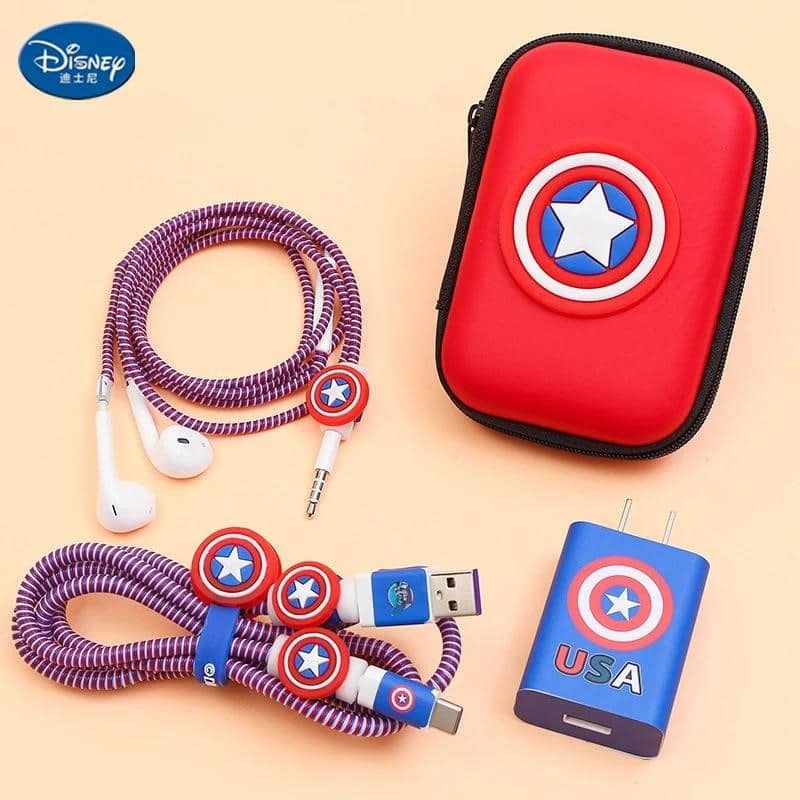 Disney Stitch Captain America Winder Set Cartoon Anime figure Kawaii ...