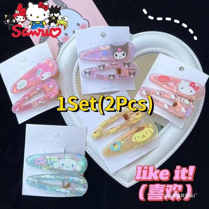Sanrio Melody Kuromi Cartoon Laser Hairpin Hello Kitty Cinnamoroll ...