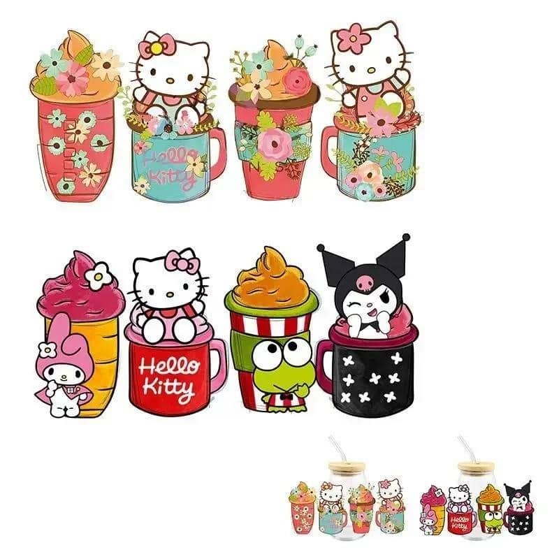 Sanrio Hello Kitty 3D UV DTF Cup Wrap Трансфери Стикери Етикети ...